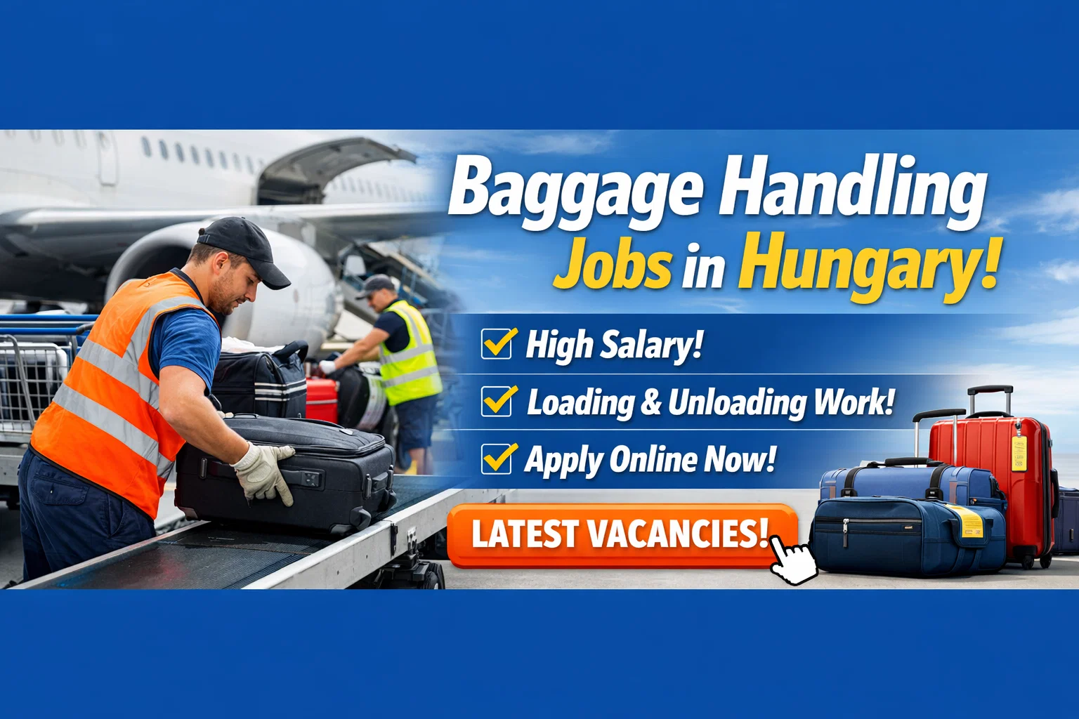 Baggage Handling / Loading / Unloading Jobs in Airport in Hungary ...